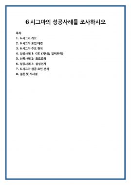 6시그마 개요 6시그마 도입 배경 6시그마 주요 원칙-1페이지