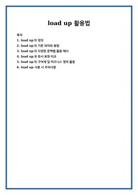 load up 활용법 레포트 자료-1페이지