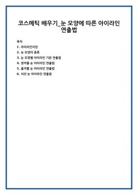 코스메틱 배우기_눈 모양에 따른 아이라인 연출법-1페이지