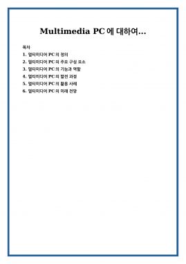 Multimedia PC에 대하여...-1페이지