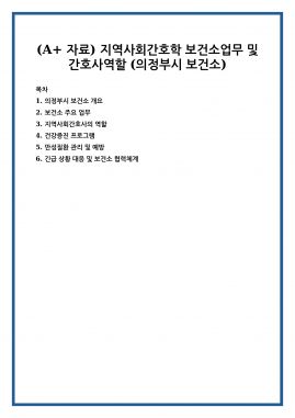 지역사회간호학 보건소업무 및 간호사역할 (의정부시 보건소)-1페이지