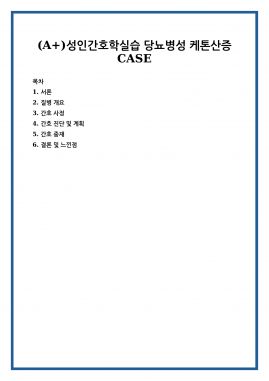 성인간호학실습 당뇨병성 케톤산증 CASE-1페이지