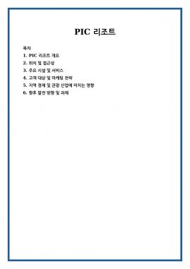 PIC 리조트 레포트 자료-1페이지