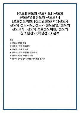 [선도][선도와 선도지도][선도와 선도운영][선도와 선도교사][보호선도위원][청소년선도(학생선도)]선도와 선도지도, 선도와 선도운영, 선도와 선도교사, 선도와 보호선도위원, 선도와 청소년선도(학생선도) 분석-1페이지