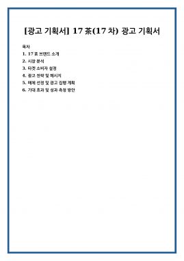 [광고 기획서] 17茶(17차) 광고 기획서-1페이지
