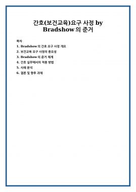 간호(보건교육)요구 사정 by Bradshow의 준거-1페이지