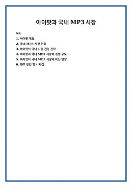 아이팟과 국내 MP3시장-1페이지