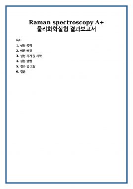 Raman spectroscopy 물리화학실험 결과보고서-1페이지