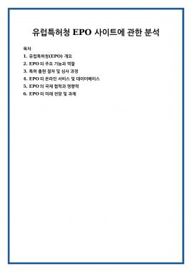 유럽특허청 EPO 사이트에 관한 분석-1페이지
