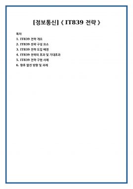 [정보통신] 《 IT839 전략 》-1페이지