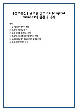 [정보통신] 글로벌 정보격차(digital divide)의 현황과 과제-1페이지