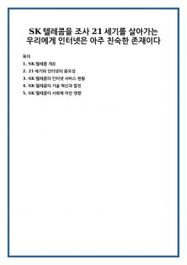 SK텔레콤을 조사 21세기를 살아가는 우리에게 인터넷은 아주 친숙한 존재이다-1페이지