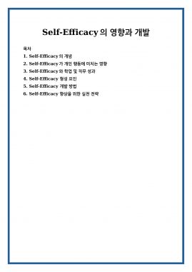 Self-Efficacy의 영향과 개발-1페이지