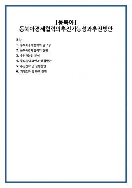[동북아] 동북아경제협력의추진가능성과추진방안-1페이지