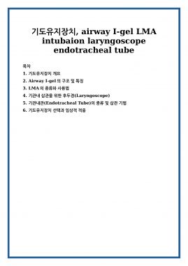 기도유지장치, airway I-gel LMA intubaion laryngoscope endotracheal tube-1페이지
