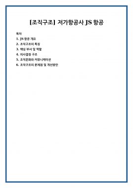 [조직구조] 저가항공사 JS항공-1페이지