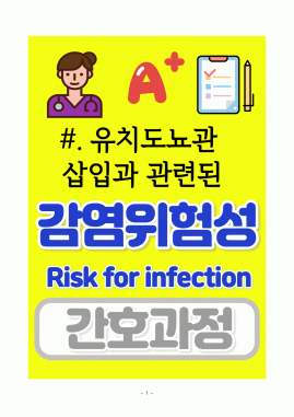 성인간호학, 유치도뇨관 삽입과 관련된 감염위험성 Risk for infection_케이스스터디-1페이지