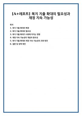 복지 지출 확대의 필요성과 재정 지속 가능성-1페이지