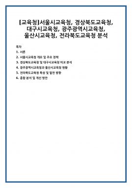 [교육청]서울시교육청, 경상북도교육청, 대구시교육청, 광주광역시교육청, 울산시교육청, 전라북도교육청 분석-1페이지