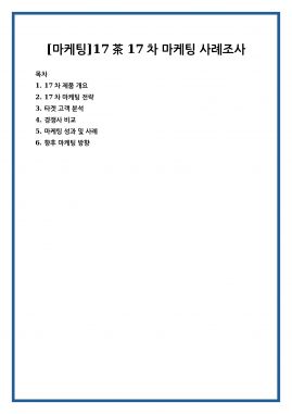 [마케팅]17茶 17차 마케팅 사례조사-1페이지