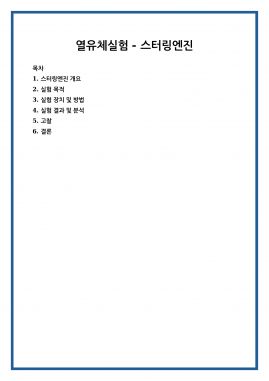 열유체실험 - 스터링엔진-1페이지