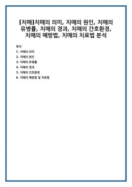 [치매]치매의 의미, 치매의 원인, 치매의 유병률, 치매의 경과, 치매의 간호환경, 치매의 예방법, 치매의 치료법 분석-1페이지