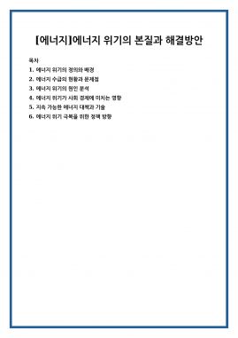 [에너지]에너지 위기의 본질과 해결방안-1페이지