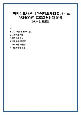 [마케팅조사론] 3G서비스 `SHOW` 프로모션전략 분석-1페이지