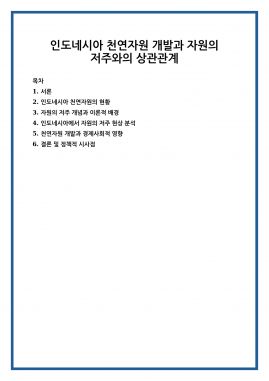 인도네시아 천연자원 개발과 자원의 저주와의 상관관계-1페이지