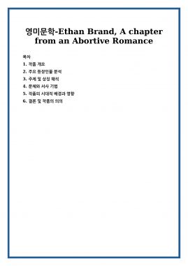 영미문학-Ethan Brand, A chapter from an Abortive Romance-1페이지