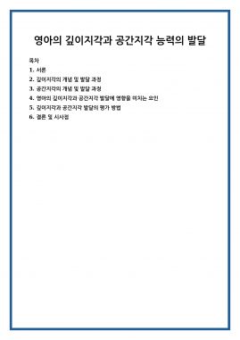 영아의 깊이지각과 공간지각 능력의 발달-1페이지
