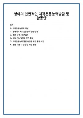 영아의 전반적인 지각운동능력발달 및 활동안-1페이지