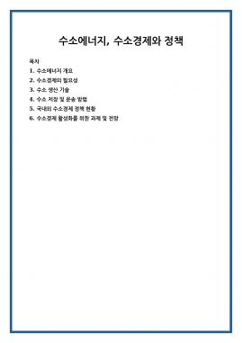 수소에너지, 수소경제와 정책-1페이지