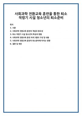 사회과학 전환교육 훈련을 통한 퇴소 적령기 시설 청소년의 퇴소준비-1페이지