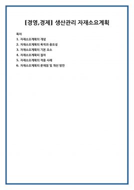 [경영,경제] 생산관리 자재소요계획-1페이지