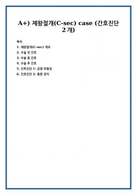 제왕절개(C-sec) case (간호진단 2개)-1페이지