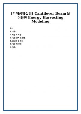 [기계공학실험] Cantilever Beam을 이용한 Energy Harvesting Modeling-1페이지