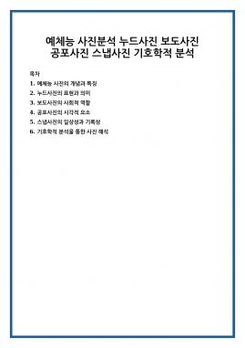 예체능 사진분석 누드사진 보도사진 공포사진 스냅사진 기호학적 분석-1페이지