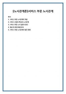 [노사관계론]서비스 부문 노사관계-1페이지
