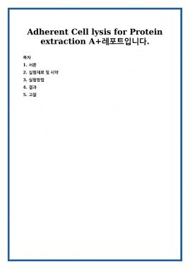 Adherent Cell lysis for Protein extraction입니다.-1페이지