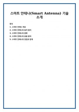 스마트 안테나(Smart Antenna) 기술 소개-1페이지