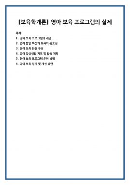 [보육학개론] 영아 보육 프로그램의 실제-1페이지