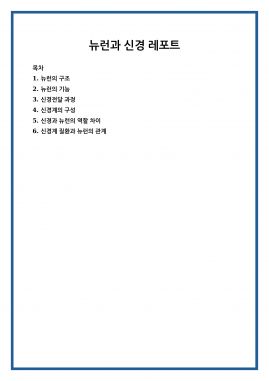 뉴런과 신경 레포트-1페이지