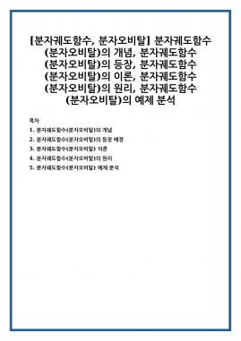 [분자궤도함수, 분자오비탈] 분자궤도함수(분자오비탈)의 개념, 분자궤도함수(분자오비탈)의 등장, 분자궤도함수(분자오비탈)의 이론, 분자궤도함수(분자오비탈)의 원리, 분자궤도함수(분자오비탈)의 예제 분석-1페이지