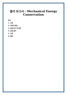 물리 보고서 - Mechanical Energy Conservation-1페이지
