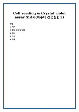 Cell seeding & Crystal violet assay 보고서(아주대 전공실험2)-1페이지