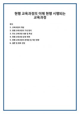 현행 교육과정의 이해 현행 시행되는 교육과정-1페이지