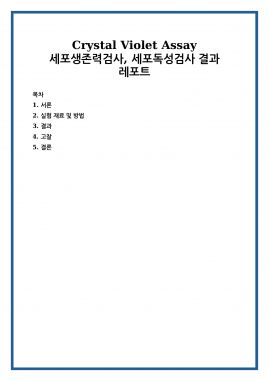 Crystal Violet Assay 세포생존력검사, 세포독성검사 결과 레포트-1페이지