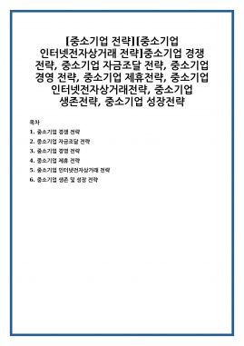 [중소기업 전략][중소기업 인터넷전자상거래 전략]중소기업 경쟁 전략, 중소기업 자금조달 전략, 중소기업 경영 전략, 중소기업 제휴전략, 중소기업 인터넷전자상거래전략, 중소기업 생존전략, 중소기업 성장전략-1페이지