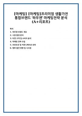 프리미엄 생활가전 통합브랜드 ‘하우젠’ 마케팅전략 분석(리포트)-1페이지